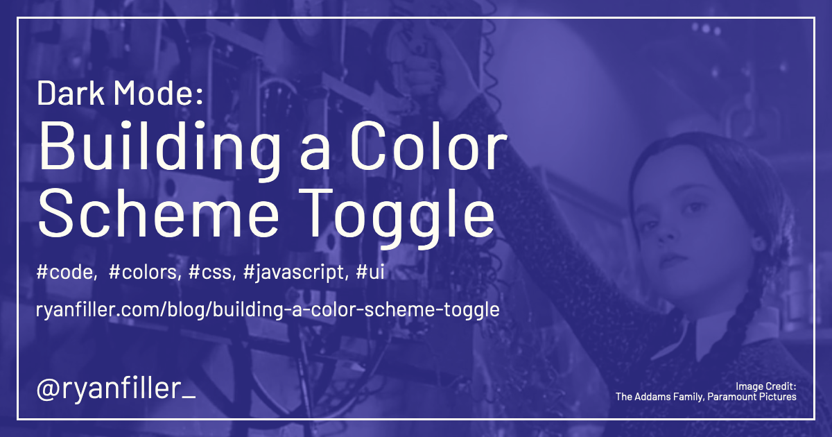 Building a Color Scheme Toggle | ryanfiller.com