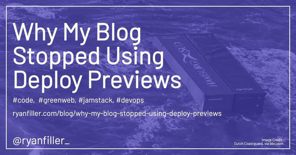 Why My Blog Stopped Using Deploy Previews | ryanfiller.com Why My Blog Stopped Using Deploy Previews | ryanfiller.com