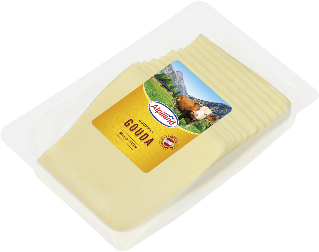 Alpiland Gourmet Gouda mild-fein Scheiben online kaufen | MPREIS Onlineshop