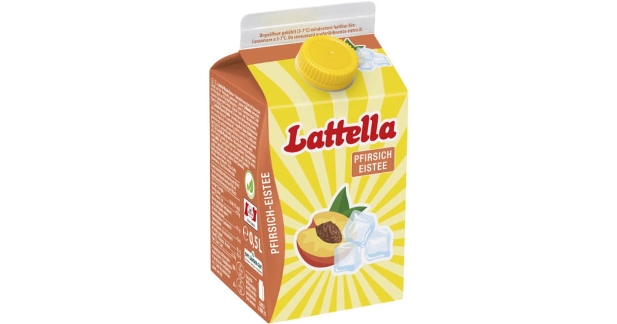 Lattella frucht & molke Limited Edition Pfirsich-Eistee 0,5 Liter in ...