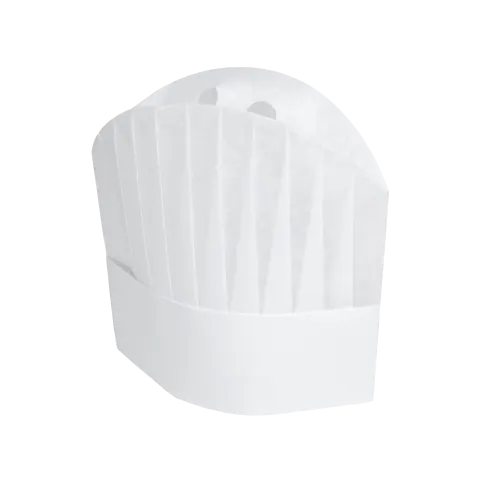 9" White Viscose Pleated Chef Hats | ACR
