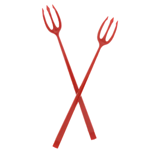 3-Prong Red Polystyrene Fork | ACR