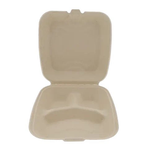 8" x 8" x 2.5" Molded Fiber Hinged Lid Containers | PrimeWare