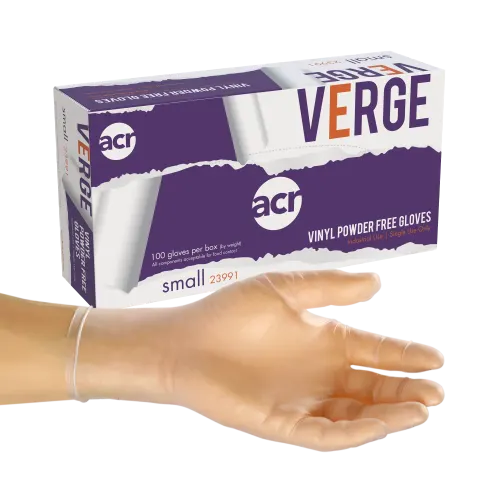 Small Clear Powder-Free Verge Vinyl Gloves | ACR