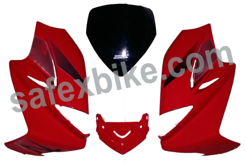 FRONT FAIRING (VISOR) KARIZMA R SET OF 4 UB WITH OET GLASS ZADON ...