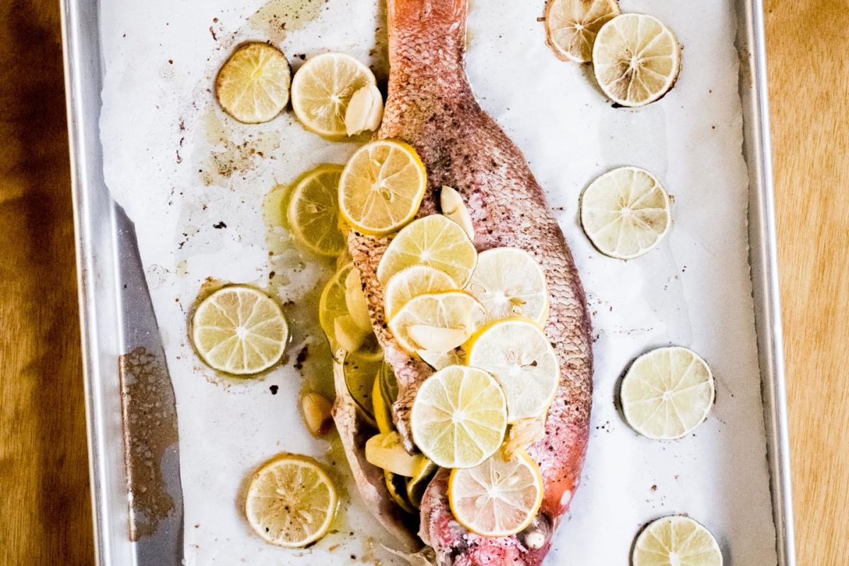 Recipe: Citrus-Stuffed Whole Roasted Red Snapper | Houstonia Magazine