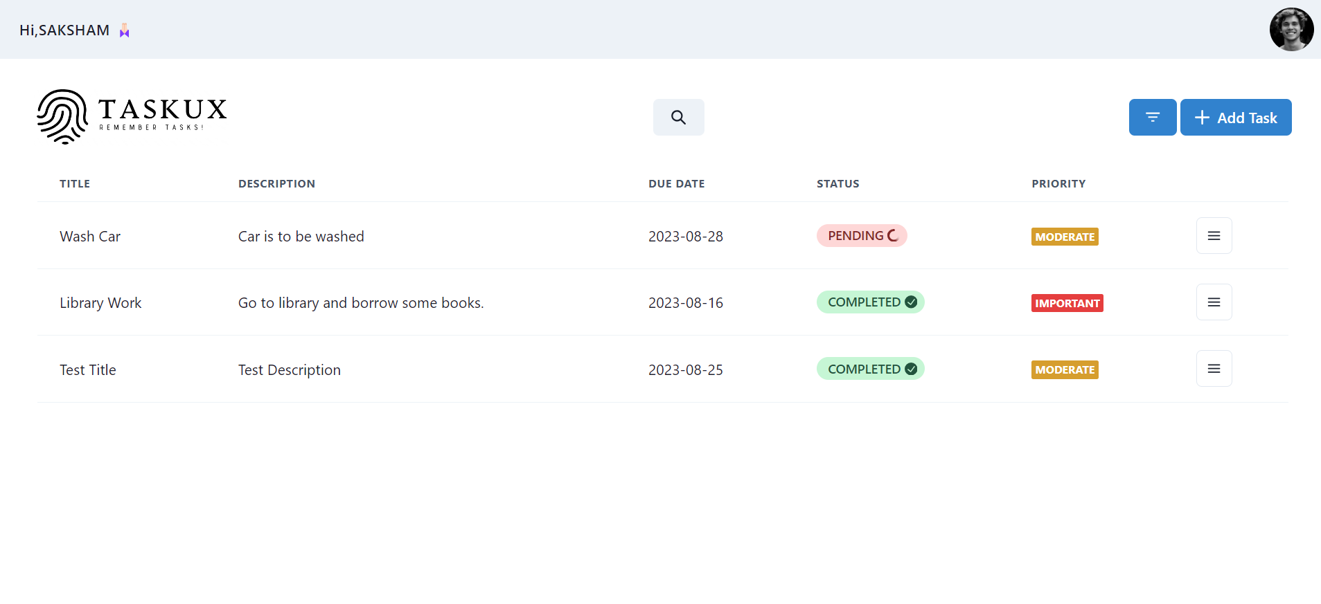 GitHub - SakshamTolani/taskux: Manage your tasks and complete them ...
