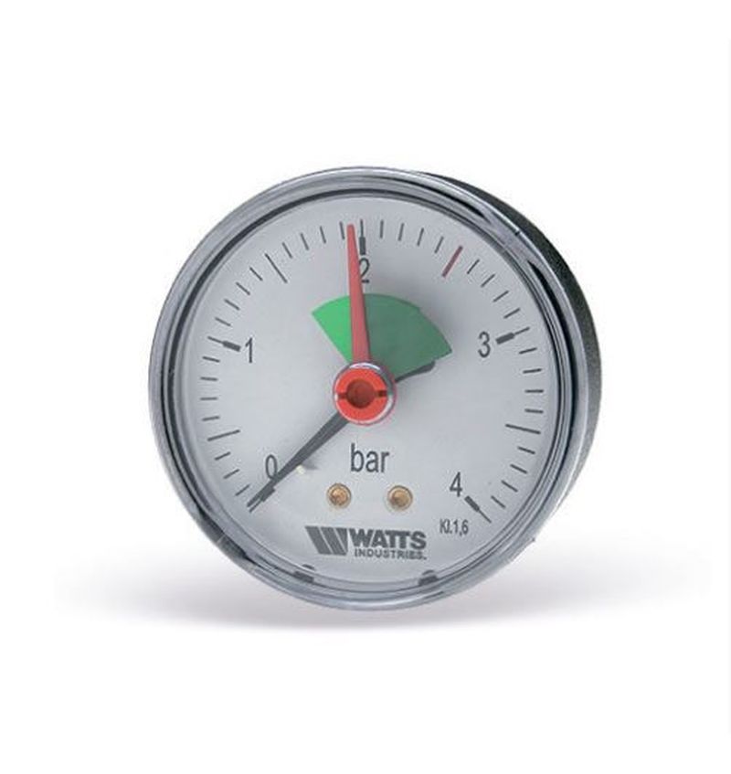 WATTS MANOMETER VOOR CENTRALE VERWARMING FR 100 DN 50 0-4 BAR 1/4" AX ...