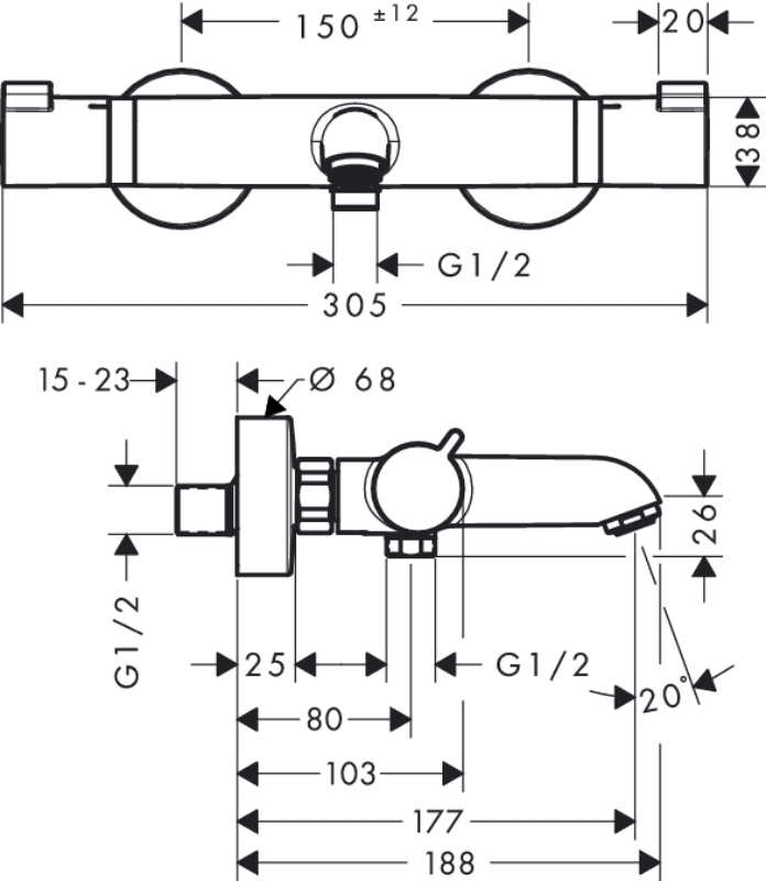 Смеситель Hansgrohe Ecostat 13114000