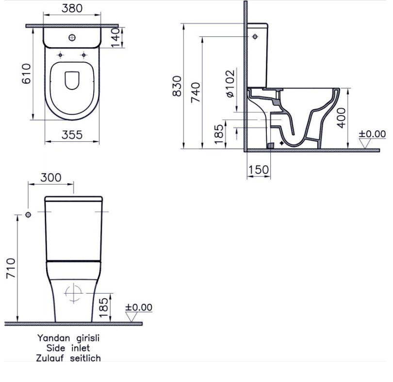 Унитаз Vitra Zentrum Rim-ex