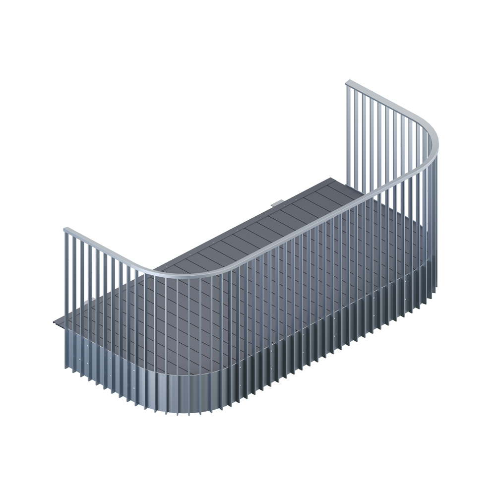 Glide-On Balcony with Crescent Corner (Curved Detail) | 3D Model