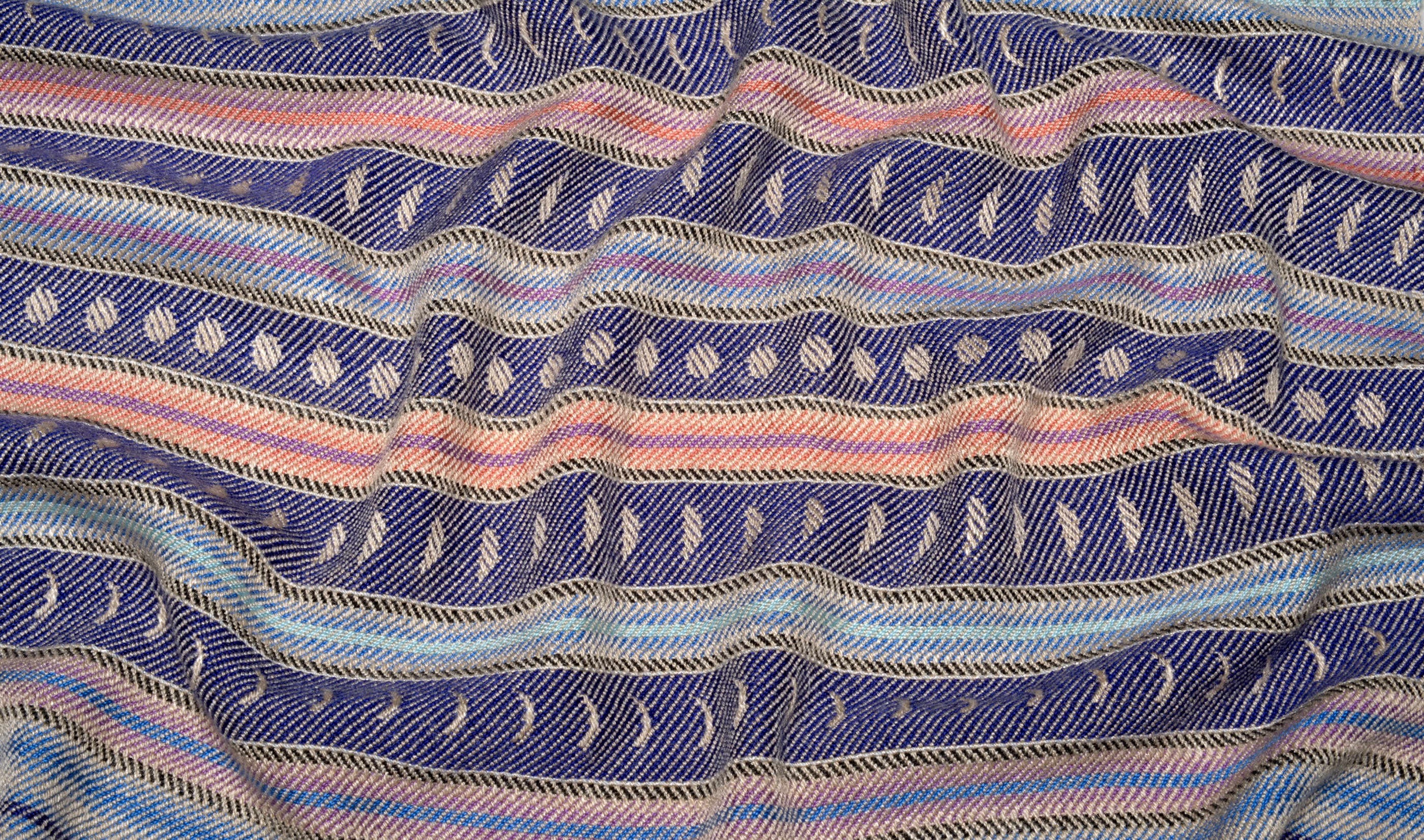 Moon Phase Prayer Shawl fabric detail