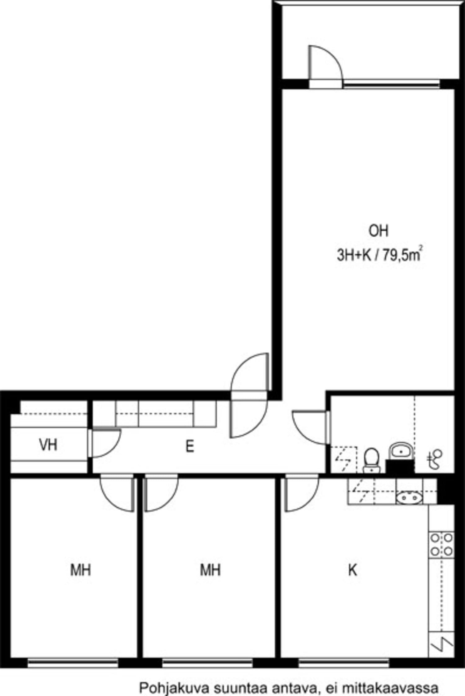 Vuokra-asunto, 3h+k, 79,5 m², Valpuri Innamaan katu 8, Varissuo, Turku