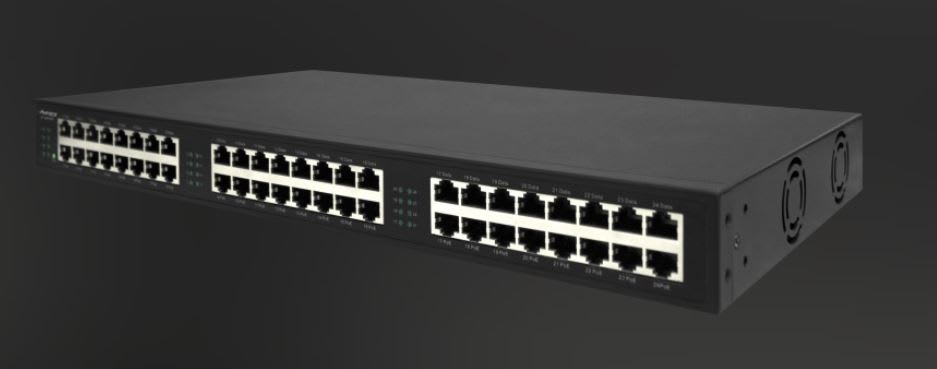 24 port PoE+/PoH+ injector, 1G/10G, Upto 30W pr port, 1U Scandec Systemer