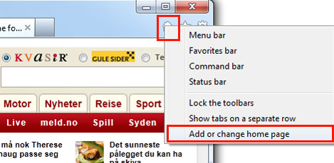 Slik setter du SOL som startside