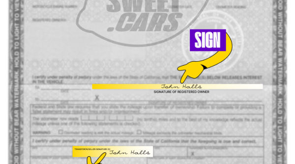 How to sign the car title in California | Bittersweet.cars