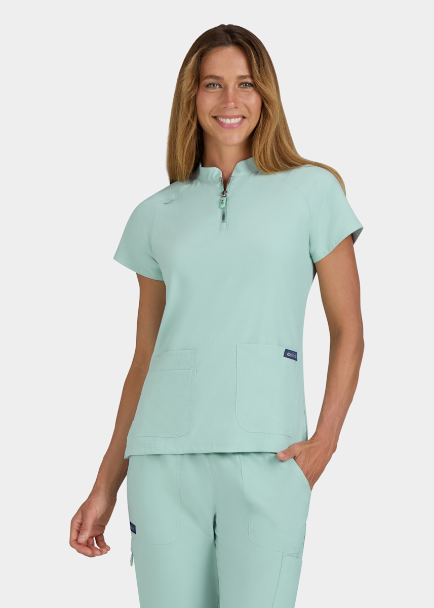 Koi Lite Koi Lite Rena 4-Pocket Round Neck Zip Front Scrub Top | Scrubs ...