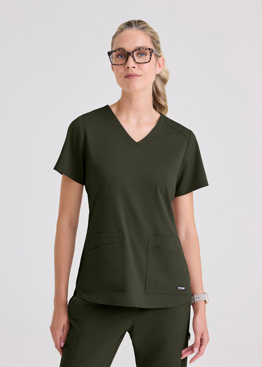 Grey's Anatomy Spandex Stretch V-Neck 4 Pocket Scrubs Tops | Scrubs ...
