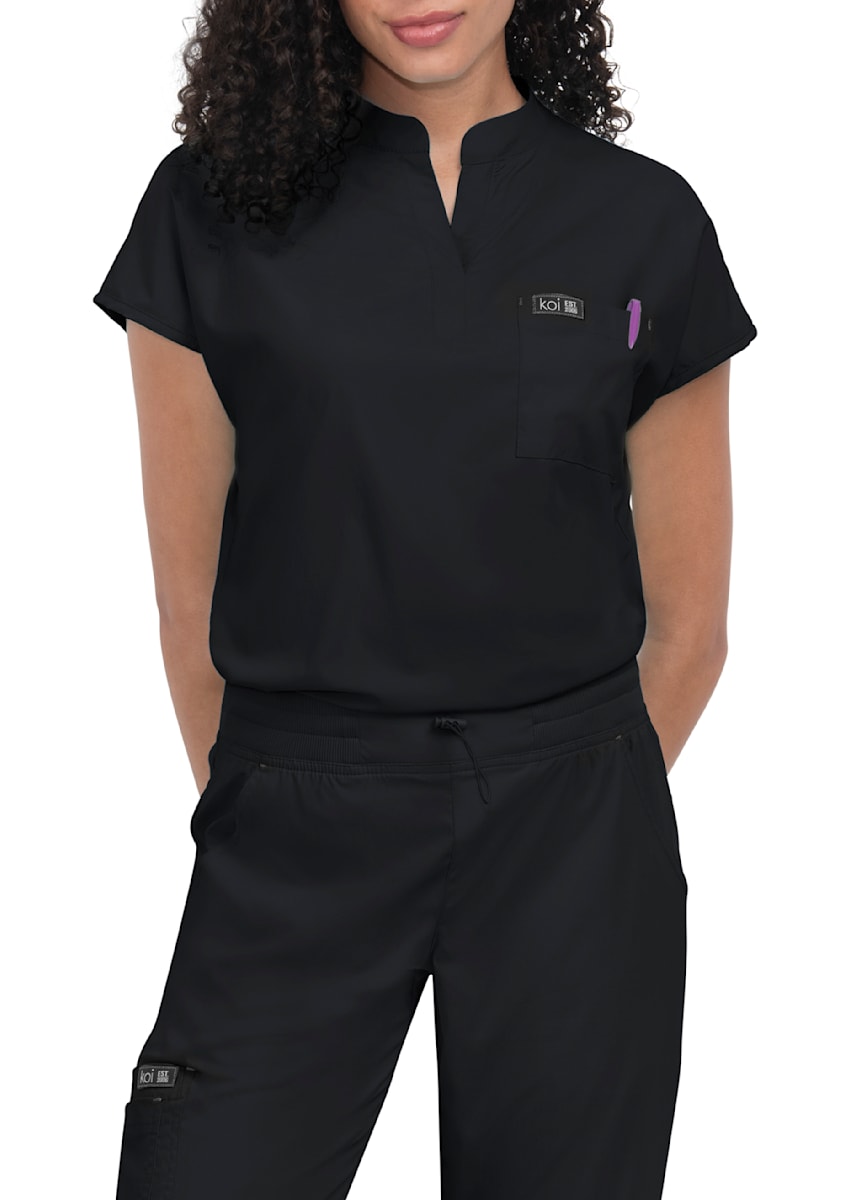 Ari 1-Pocket Mandarin Collar Scrub Top | Scrubs & Beyond