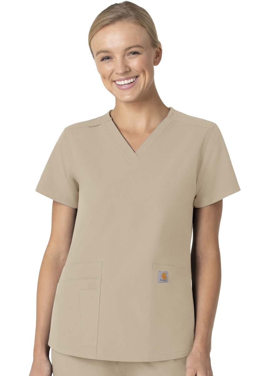 5-Pocket V-Neck With Badge Loop Top | Scrubs & Beyond