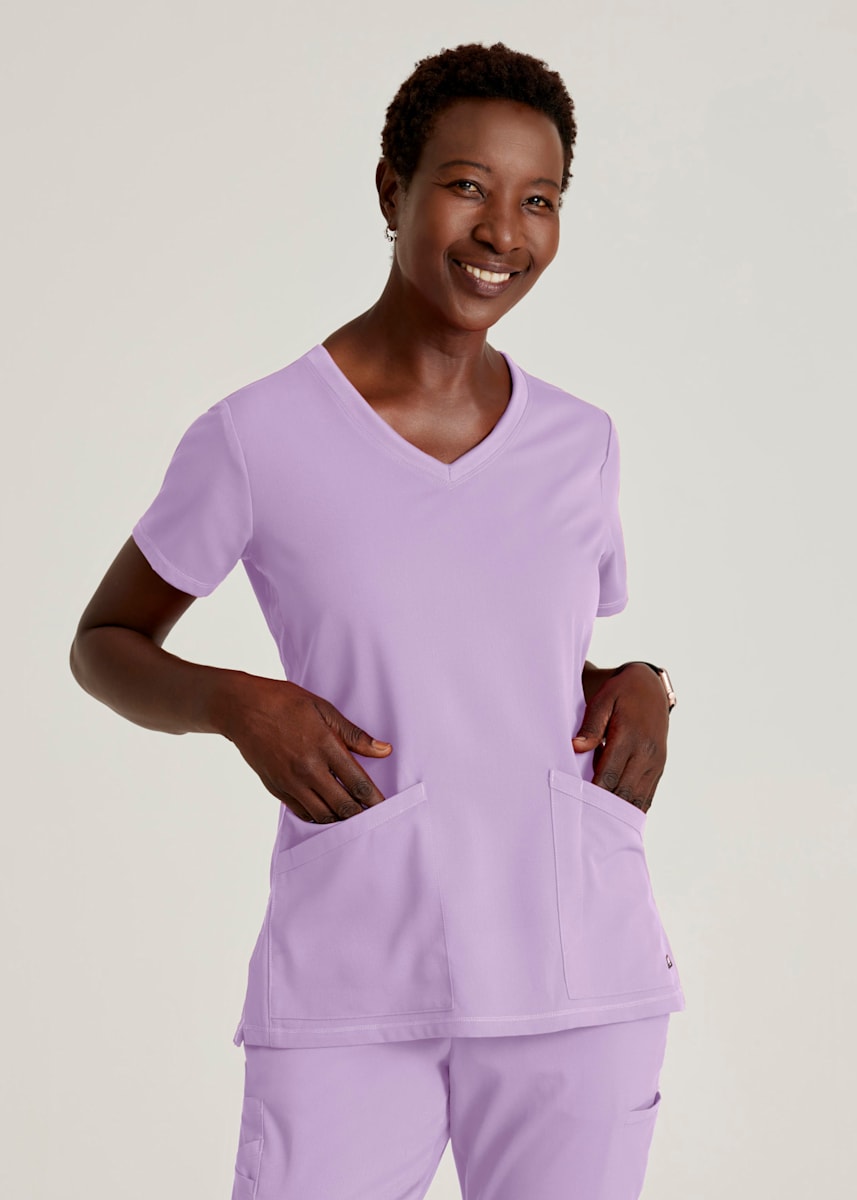 Grey's Anatomy Spandex Antimicrobial V-Neck Scrub Top | Scrubs & Beyond
