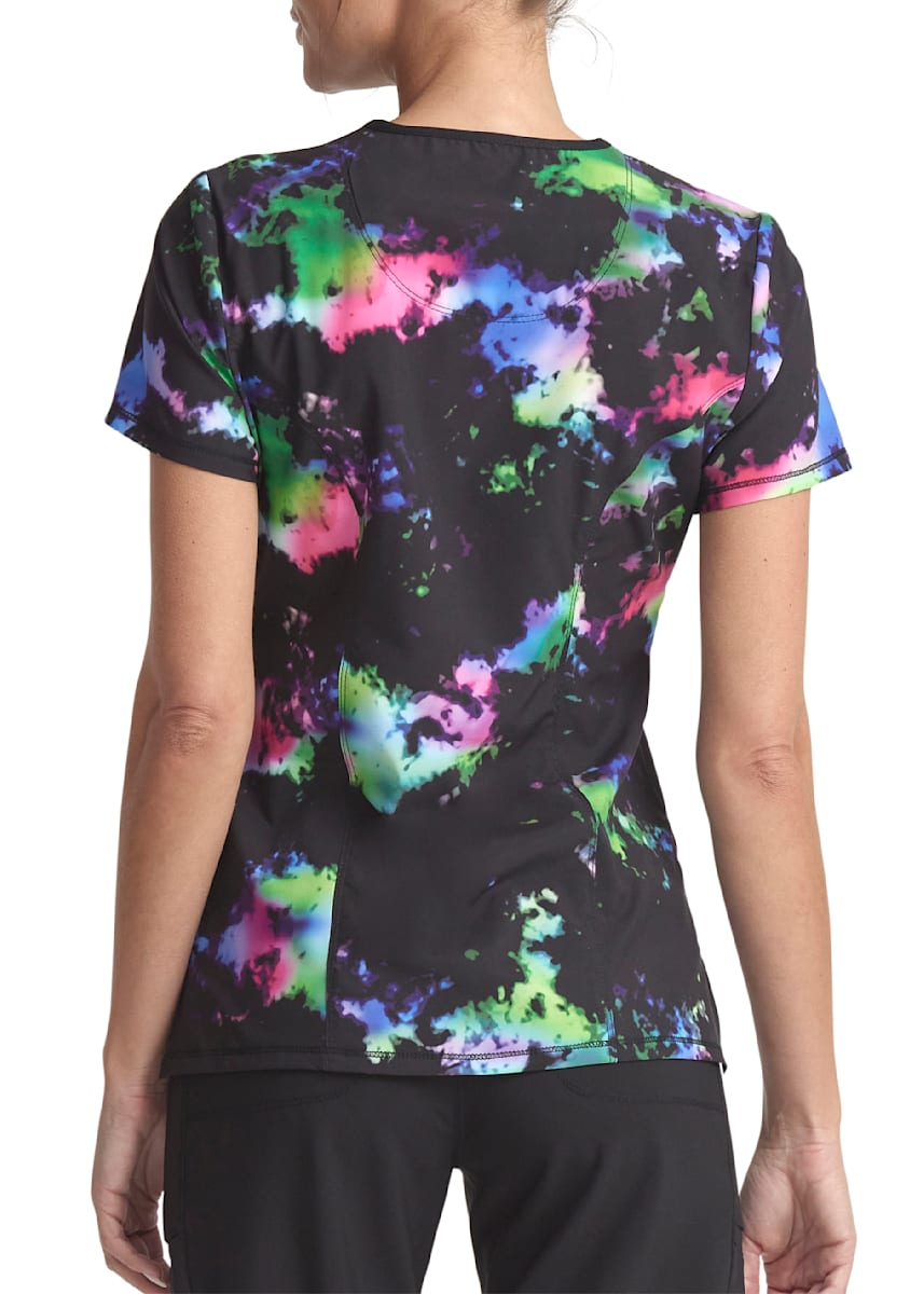 Color-blur Texture Mock Wrap Print Top | Scrubs & Beyond