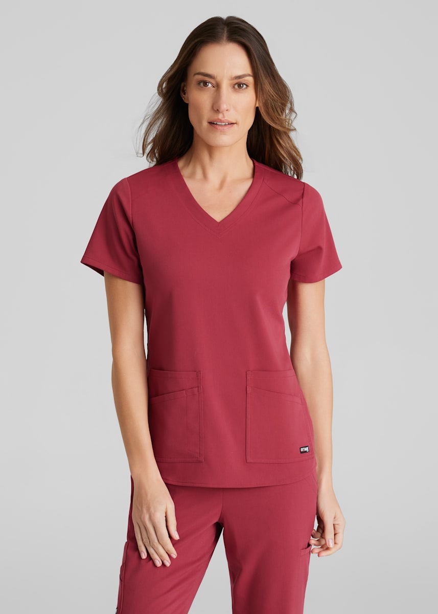 Grey's Anatomy Spandex Stretch V-Neck 4 Pocket Scrubs Tops | Scrubs ...