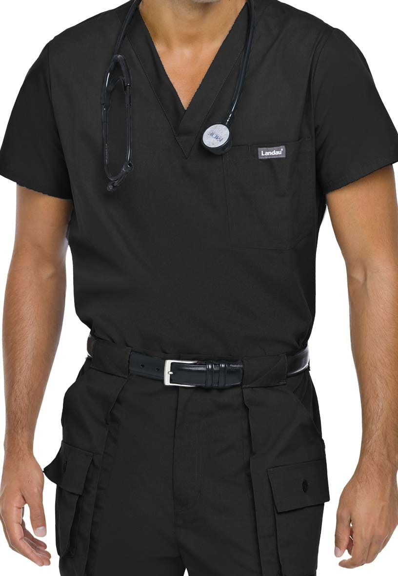 Landau Essentials Men's Vented Scrub Tops | Scrubs & Beyond