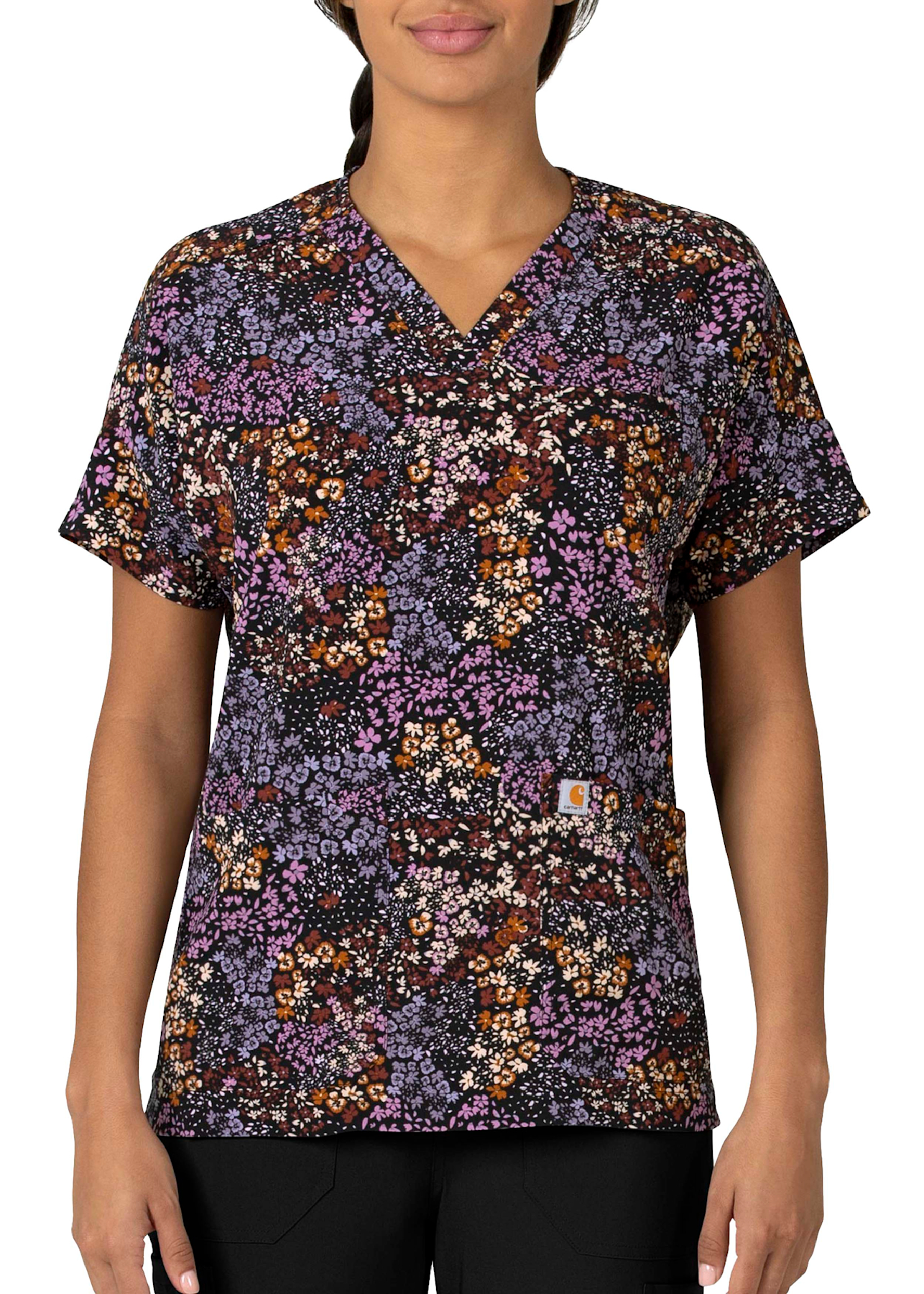 Mini Floral V-Neck Print Scrub Top | Scrubs & Beyond