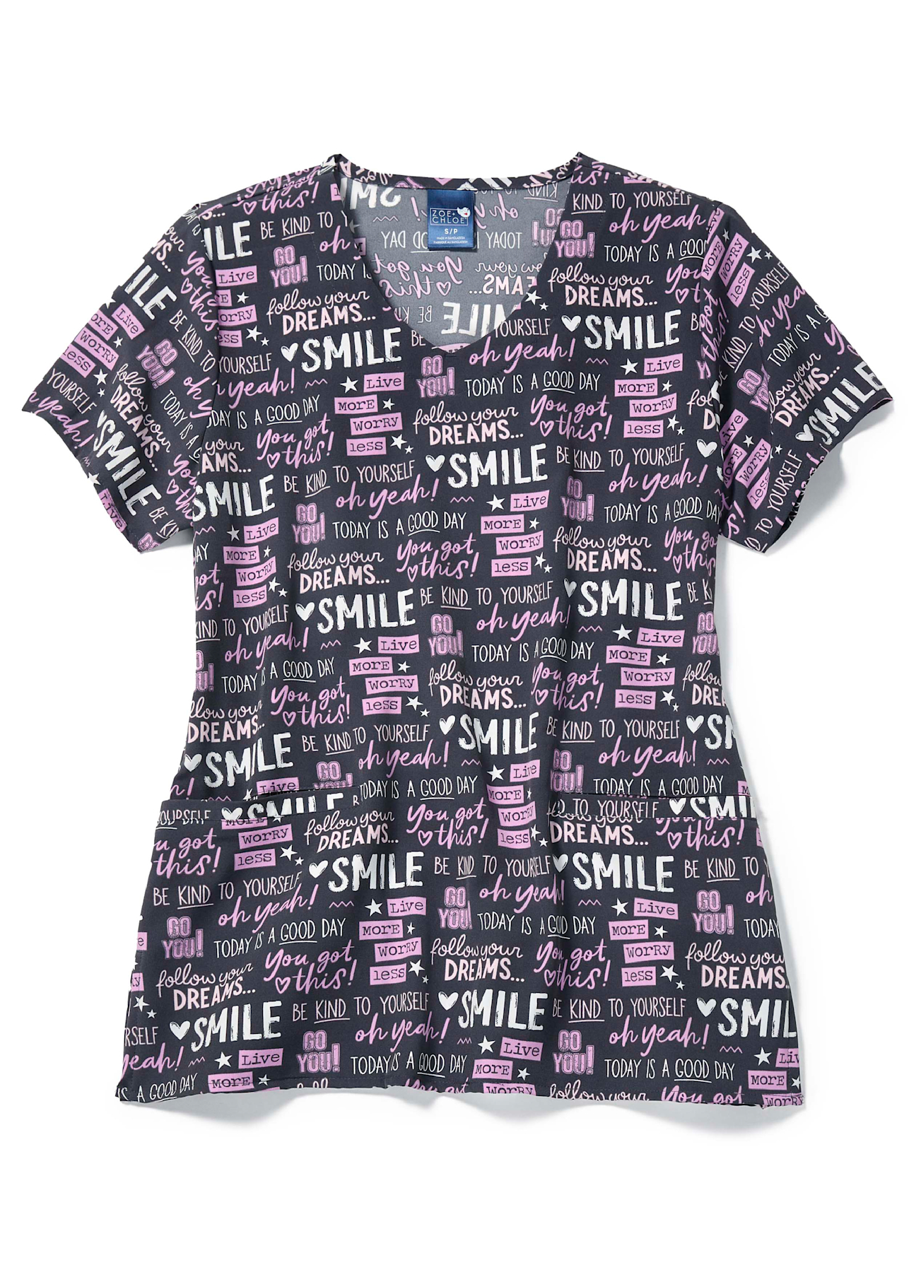 Go You V-Neck Print Top | Scrubs & Beyond