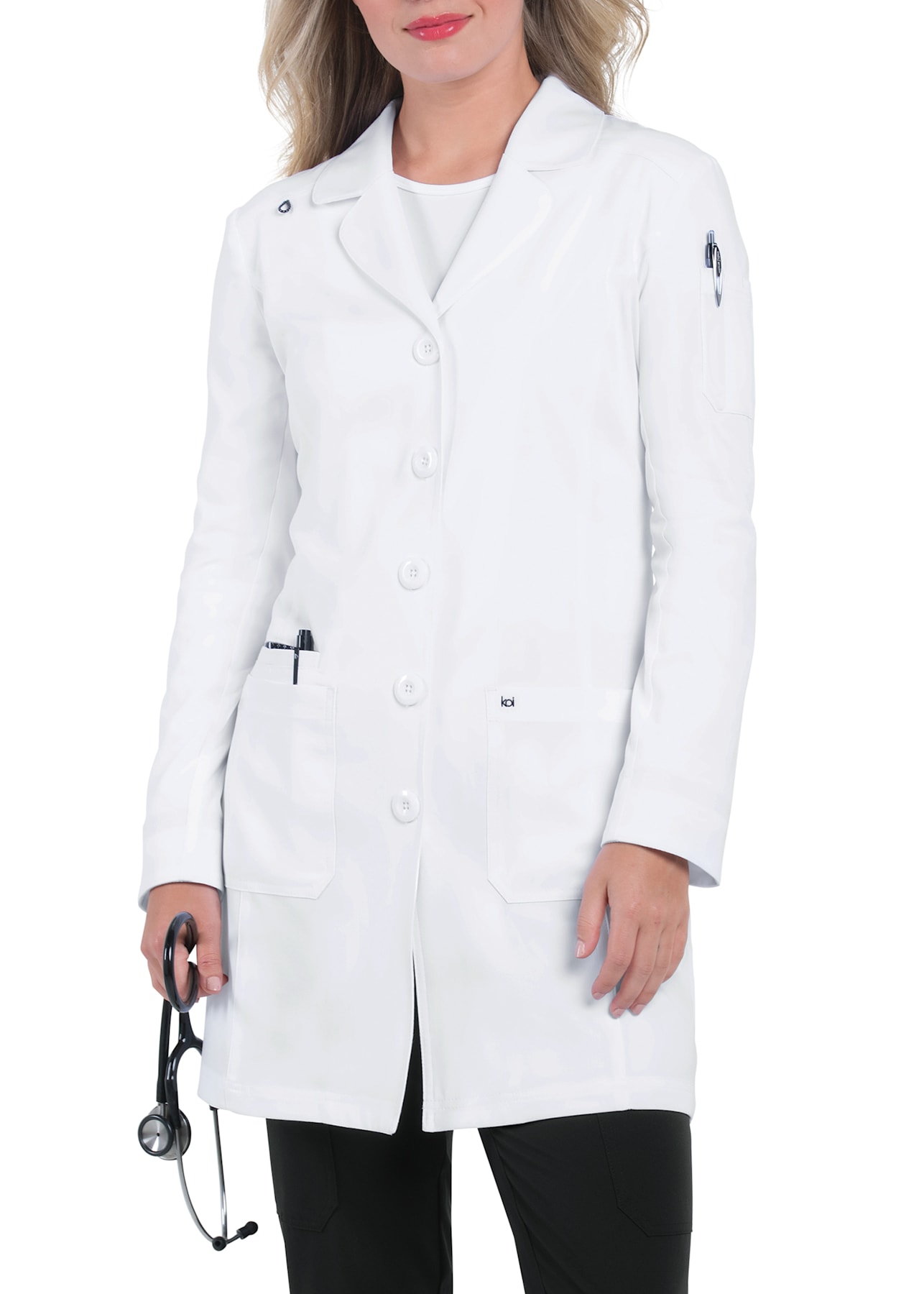 Her Everyday 4-Pocket 35 Inch Stretch Lab Coat | Scrubs & Beyond