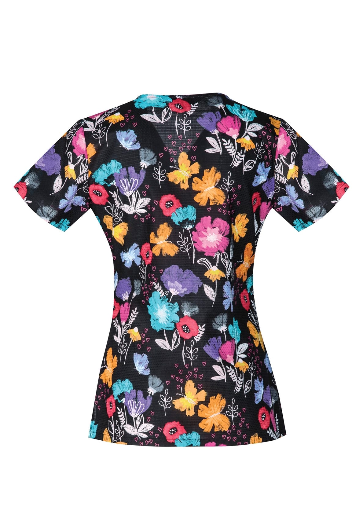 Code Happy Paint A Posy Print Scrub Tops With Certainty | Scrubs ...