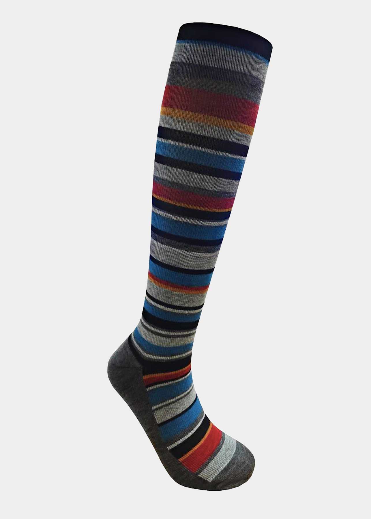 Men's Multi Stripe Grey Print Compression Socks | Scrubs & Beyond