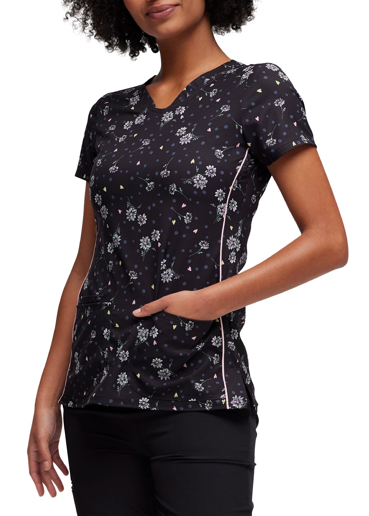 Daisy Lovin V-neck Print Scrub Top | Scrubs & Beyond