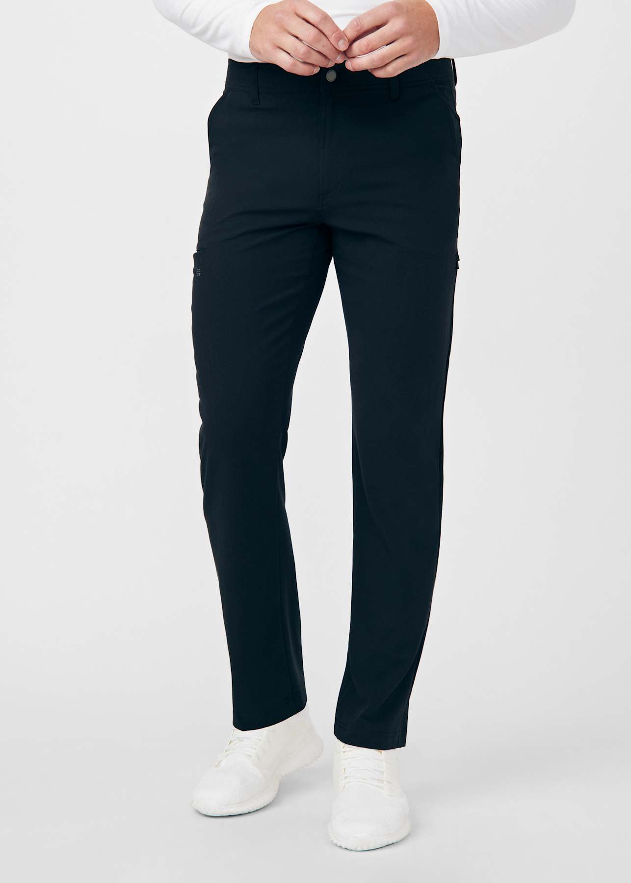 Men's 7-Pocket Internal Drawcord Button Front Closure Tapered Leg Scrub ...