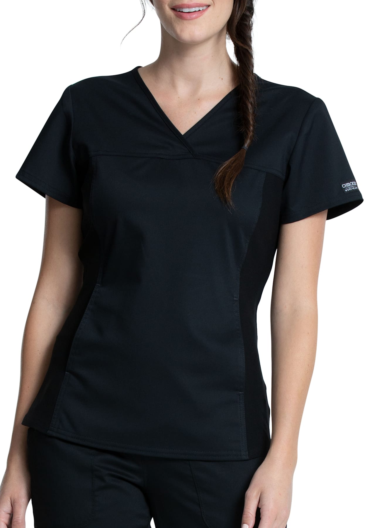 Cherokee Workwear Revolution V-Neck Scrub Top with Knit Panels | Scrubs ...