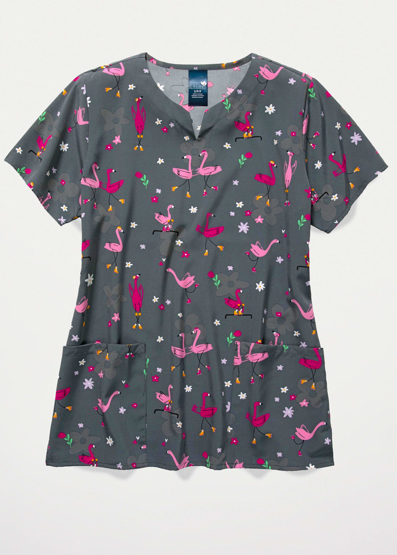 Let's Roll V-Neck Print Scrub Top | Scrubs & Beyond