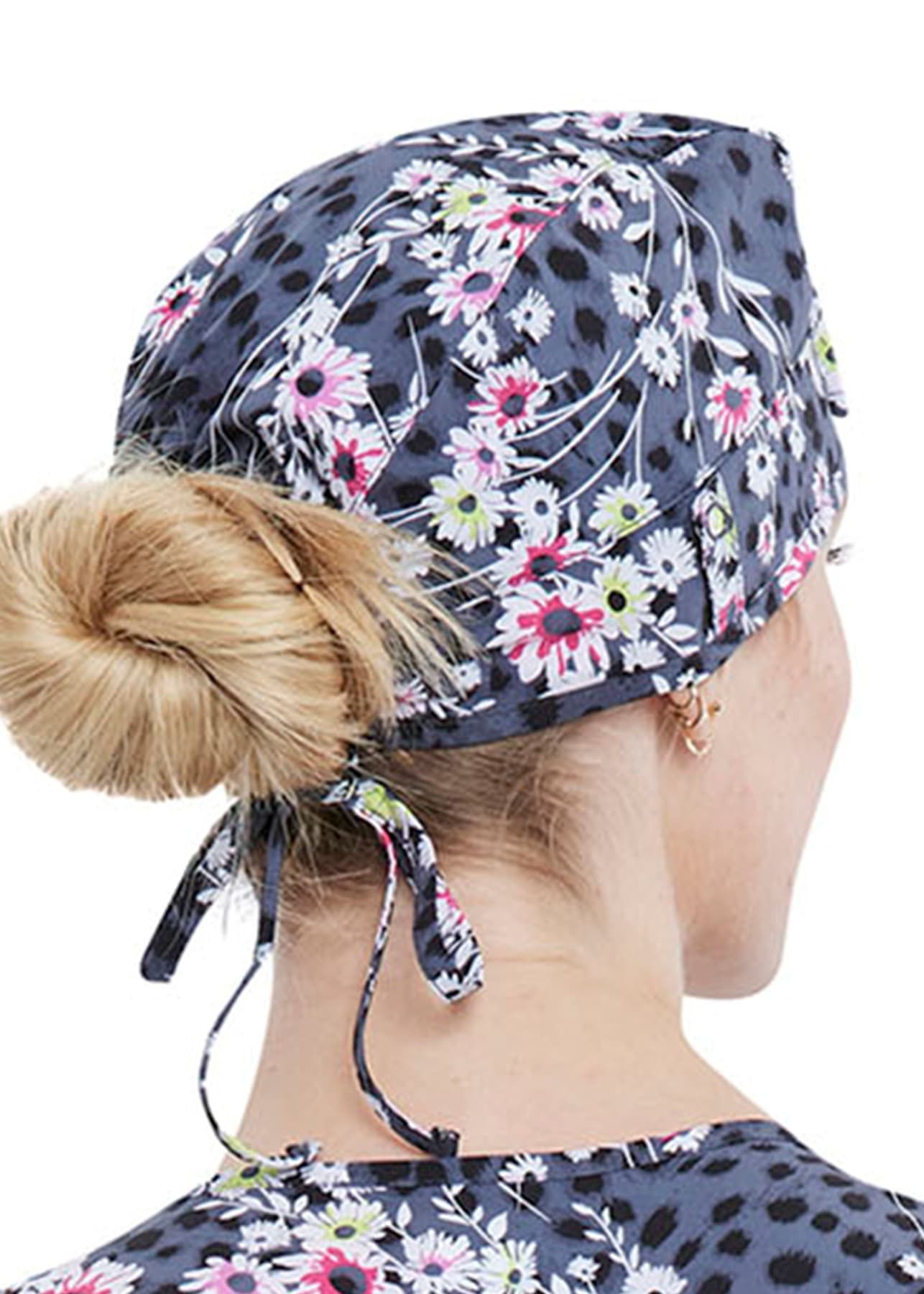 Cherokee Cheetah Floral Print Scrub Cap | Scrubs & Beyond