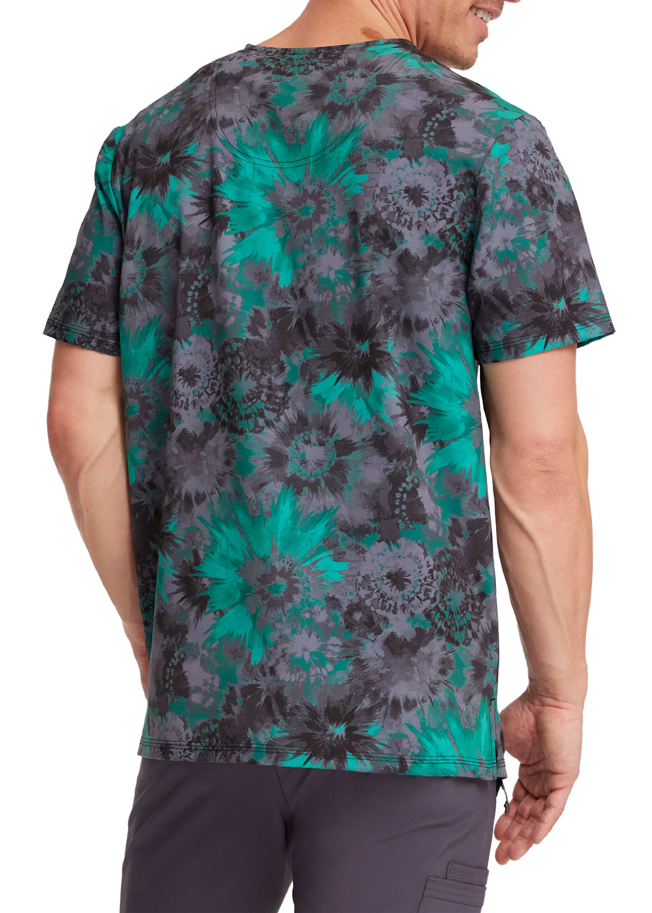 Texture Burst V-neck Print Top | Scrubs & Beyond