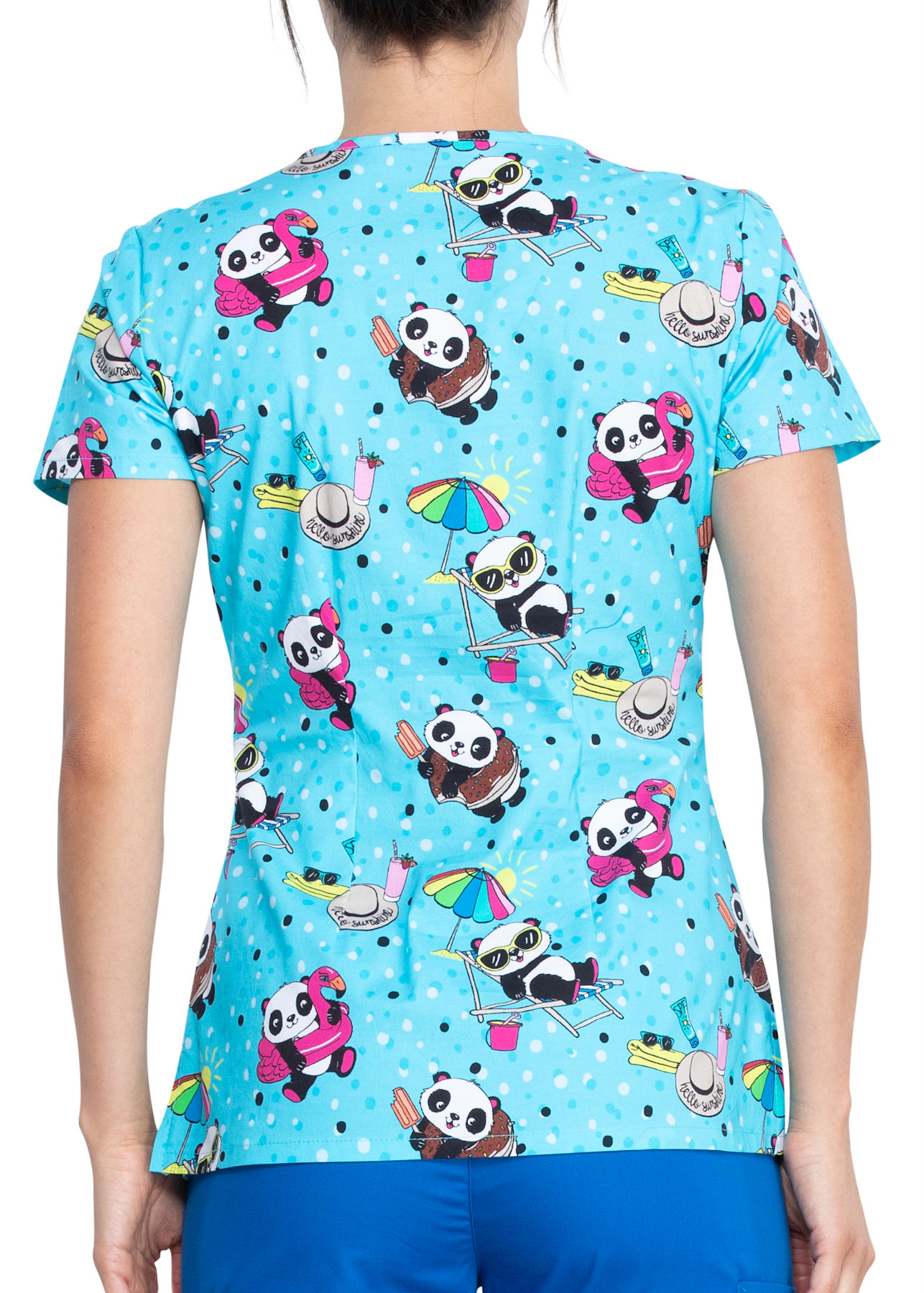 Dickies EDS Hello Sunshine Panda V-Neck Scrub Top | Scrubs & Beyond