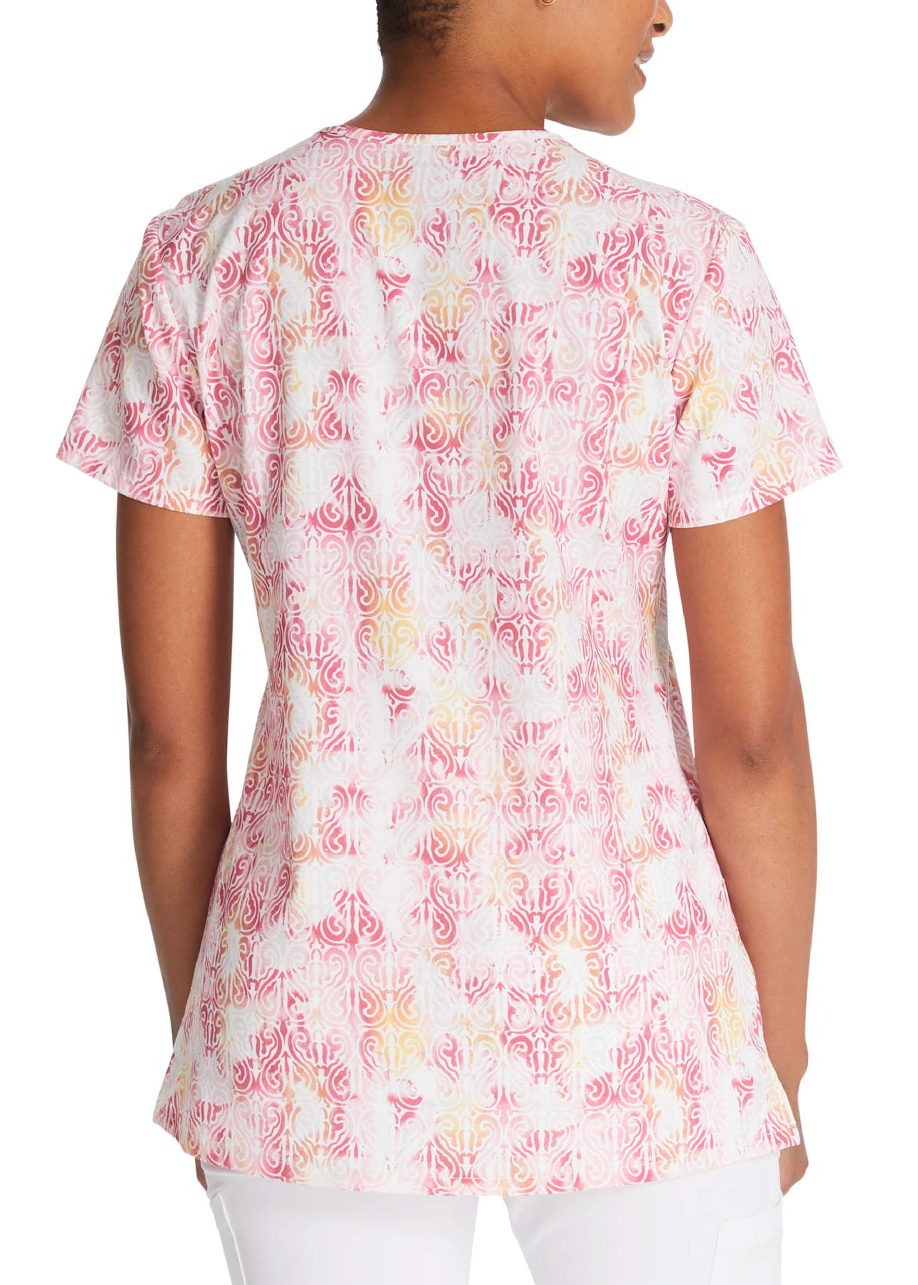 Bold Batik V-Neck Print Top | Scrubs & Beyond