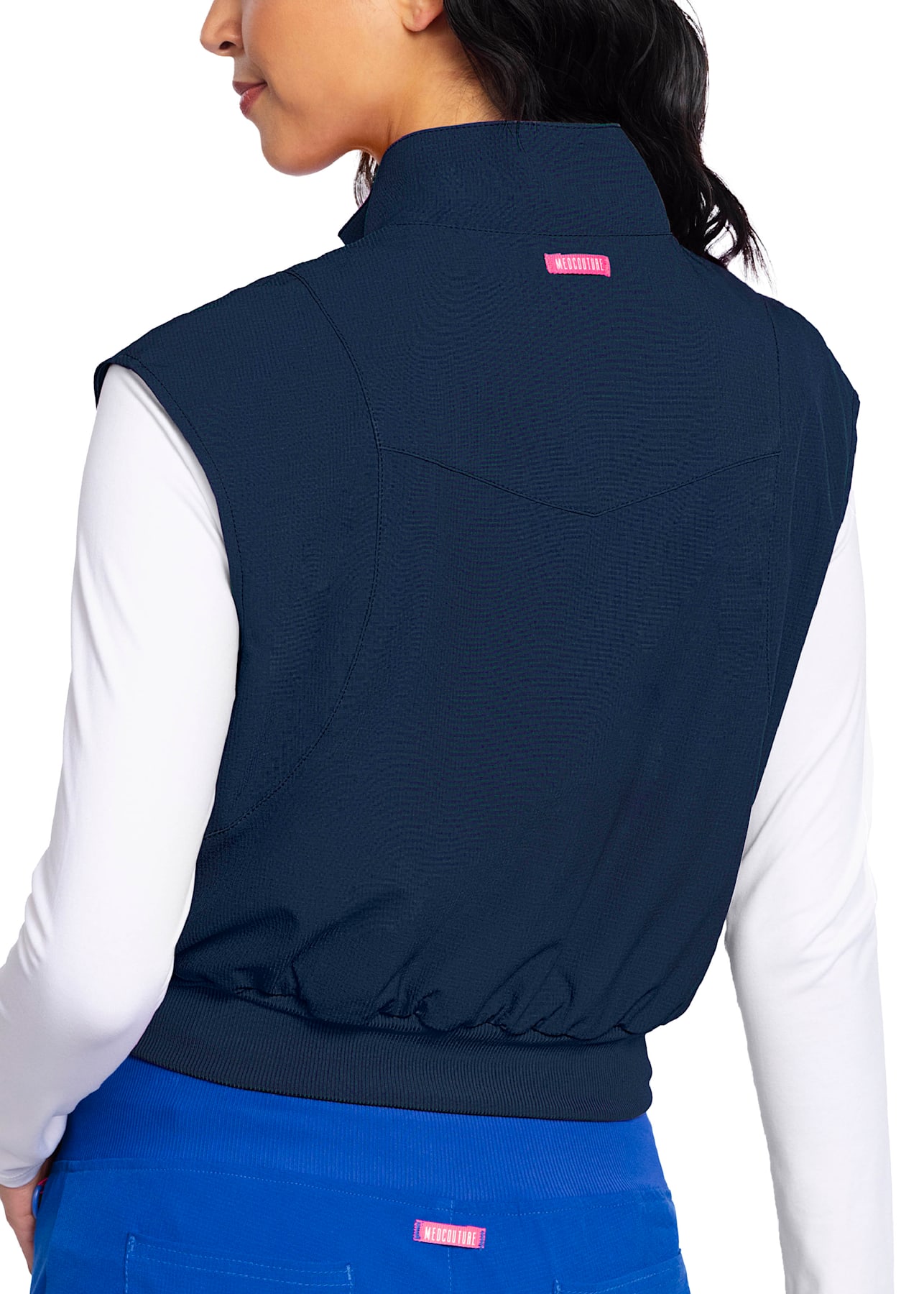 2-Pocket Cropped zip Front Vest | Scrubs & Beyond