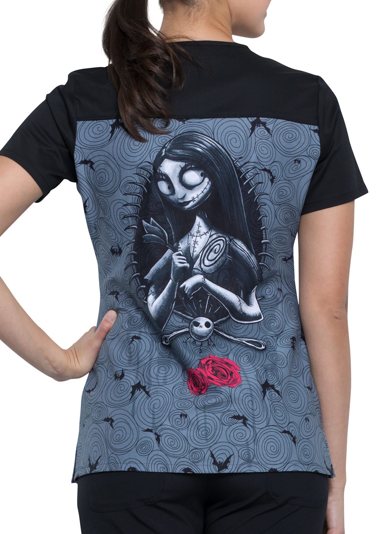 Cherokee Tooniforms Misfit Love V-Neck Print Scrub Top | Scrubs & Beyond