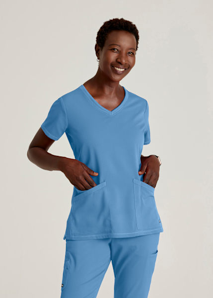 Grey's Anatomy Spandex Stretch Antimicrobial Serena 3 Pocket V-Neck ...