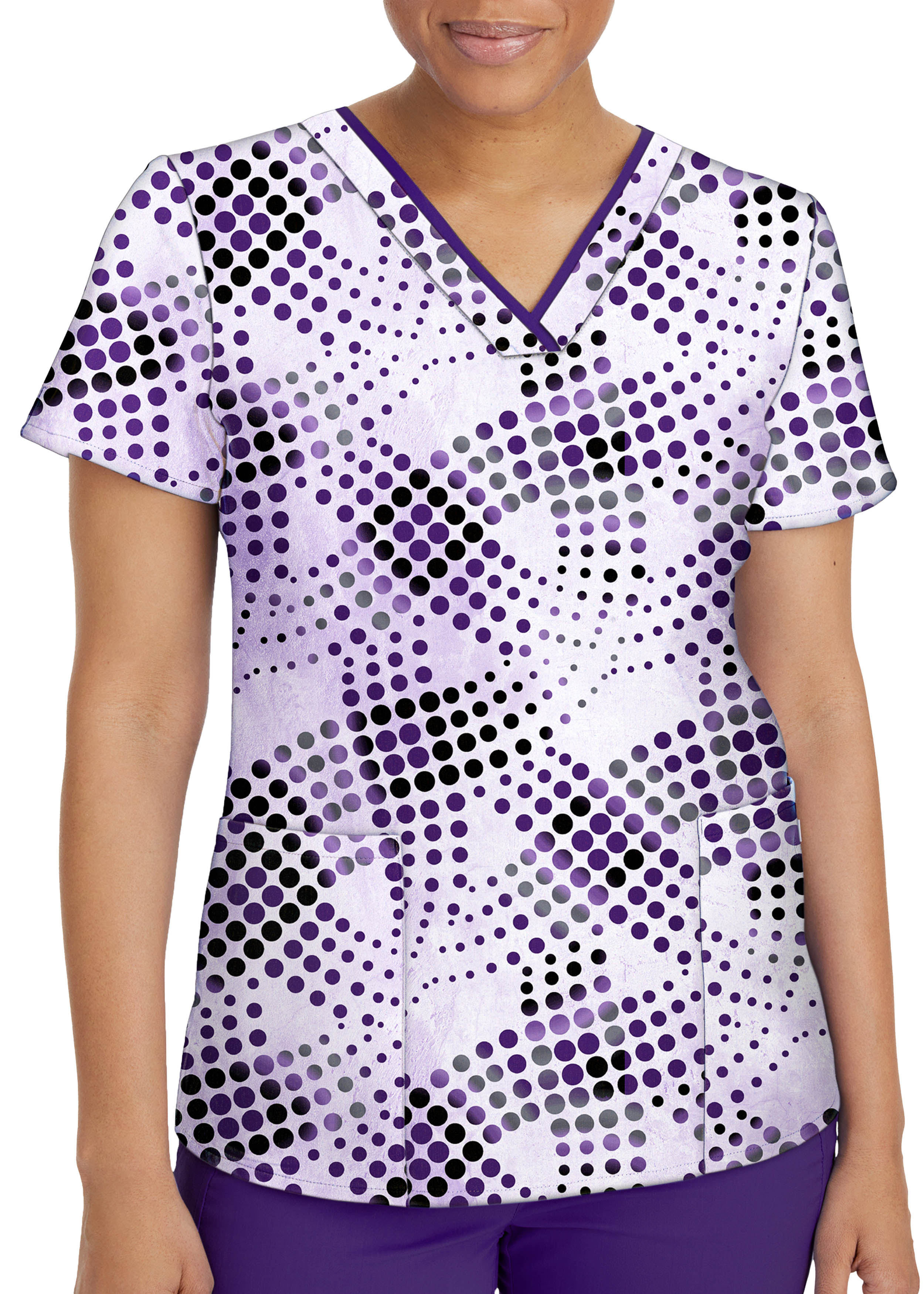 Healing Hands Purple Label Amanda Gradient Grape Circles Print V-Neck ...