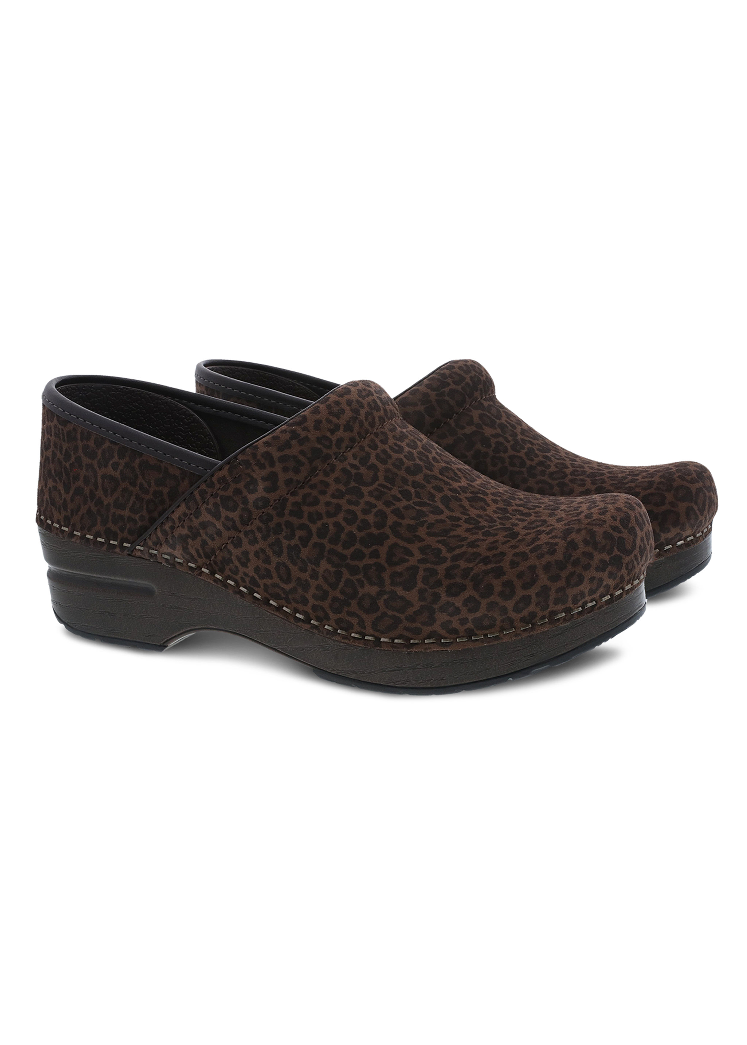 Mini Leopard Suede Nursing Clogs | Scrubs & Beyond