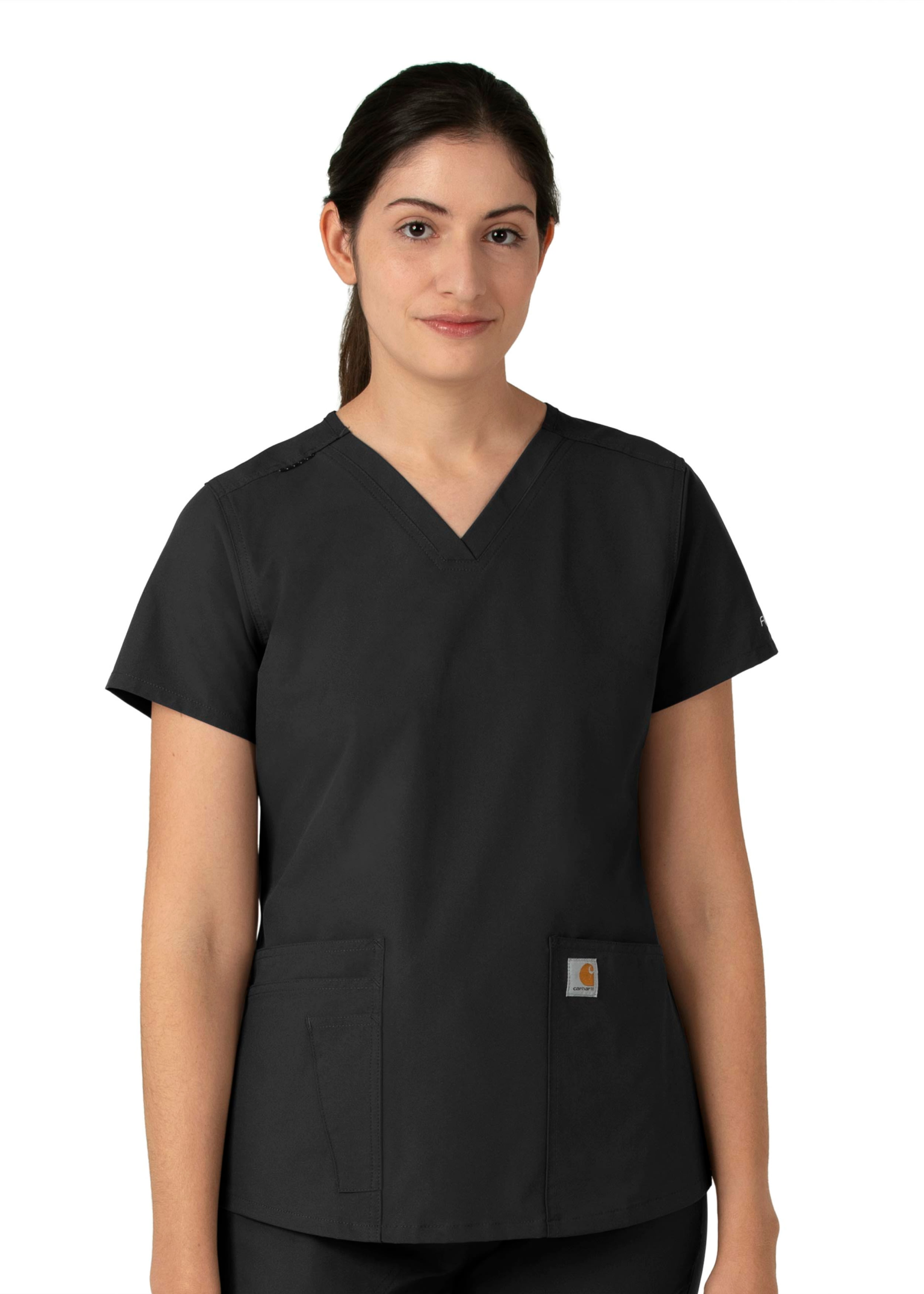 5-Pocket V-Neck With Badge Loop Top | Scrubs & Beyond