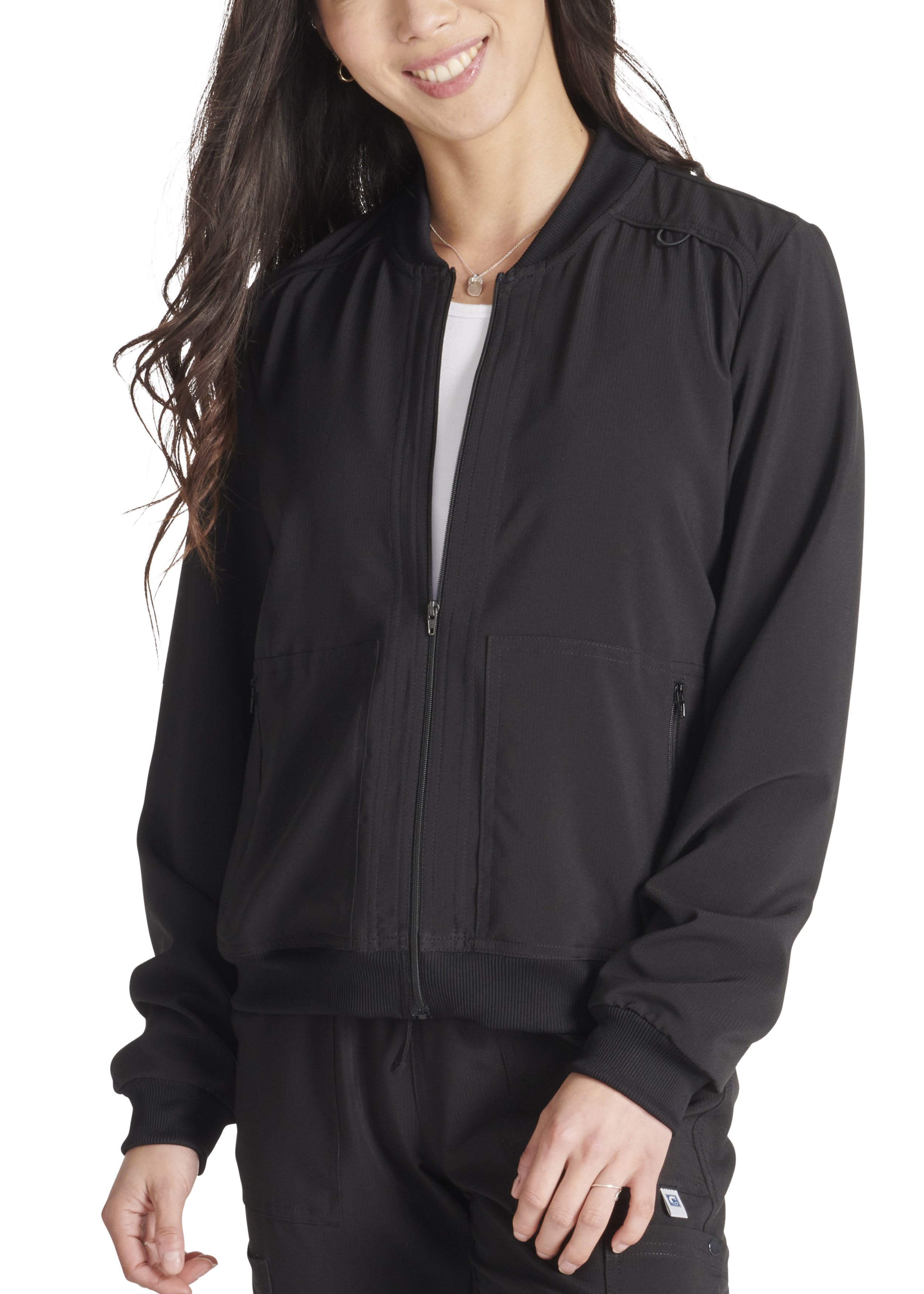2-Pocket Zip-Front Bomber Jacket | Scrubs & Beyond