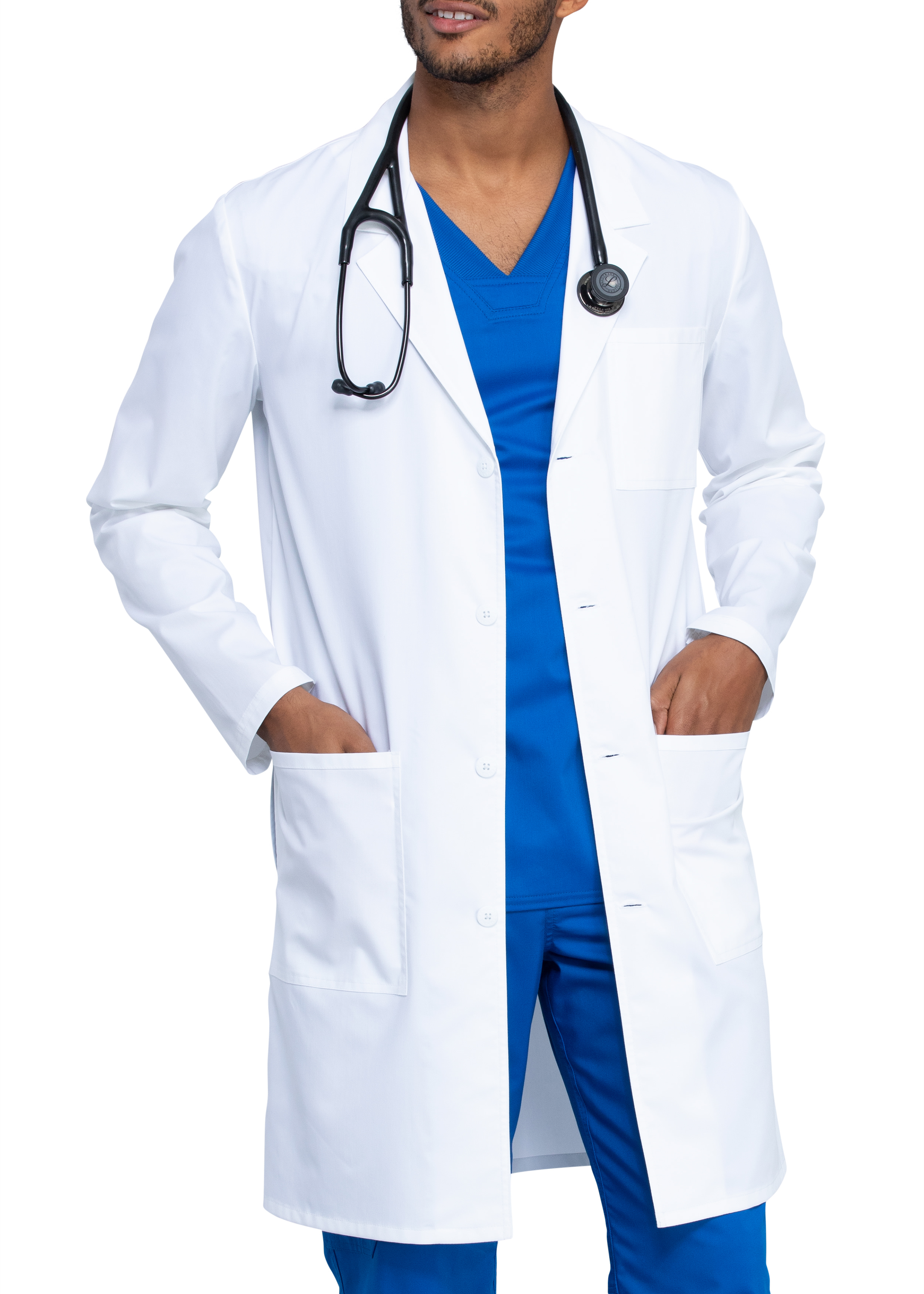 Cherokee Workwear Revolution Tech Men's 40" 5 Pocket Lab Coat | Scrubs ...