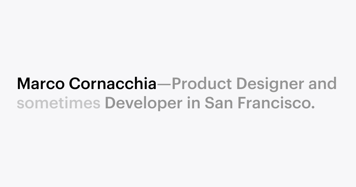 Marco Cornacchia — SEESAW